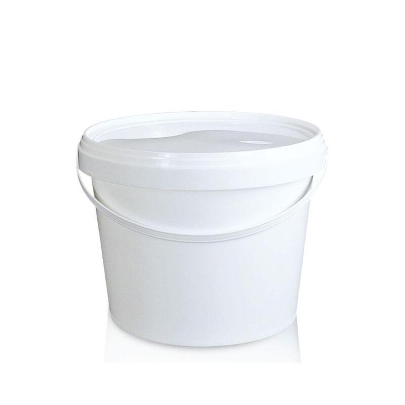 Bulk 10x 2L Plastic Buckets + Lids - Empty White With Handle - Small ...