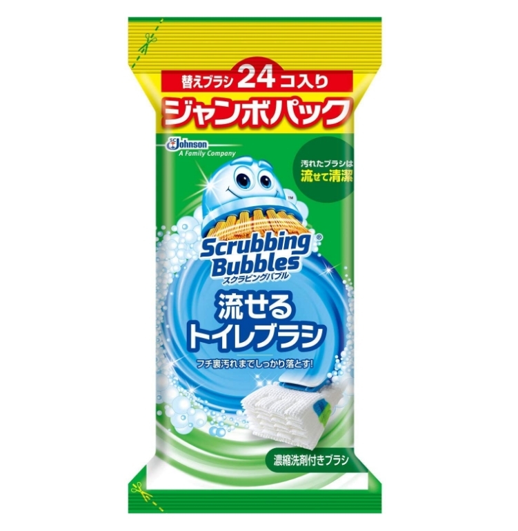 [6-PACK] Johnson Scrubbing Bubble Flushable Toilet Brush Disinfecting ...