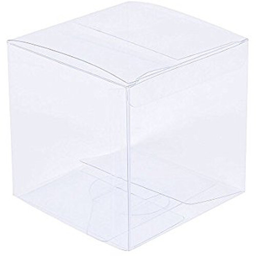 20 Piece Pack -PVC Clear See Through Plastic 15cm Square Cube Box ...