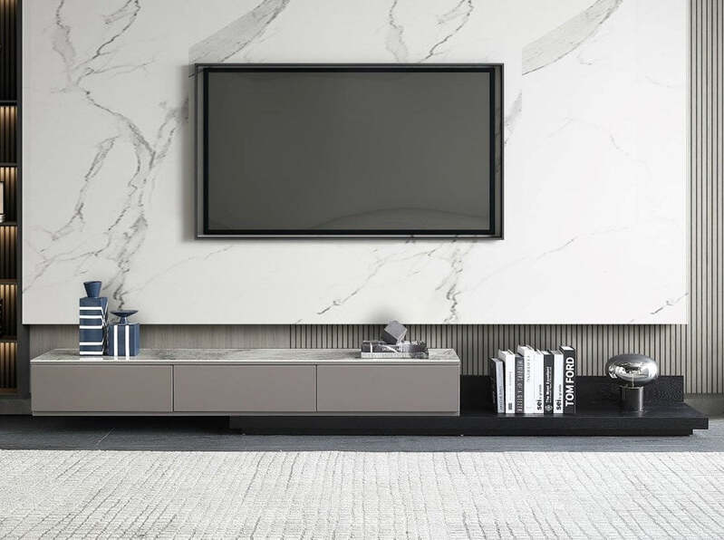 Milo Ceramic Top Extendable Entertainment Unit/TV Stand/Ceramic top ...