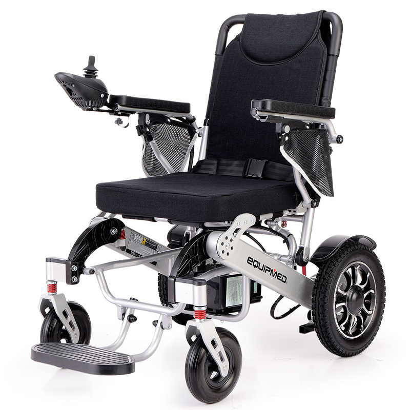 EQUIPMED Electric Folding Wheelchair, Folding, Motorised, 2x250W, Long ...