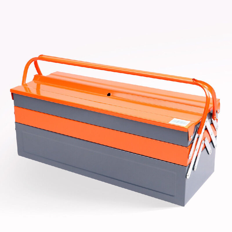 5-Tray Steel Cantilever Tool Storage Box Portable Parts Organiser Carry ...