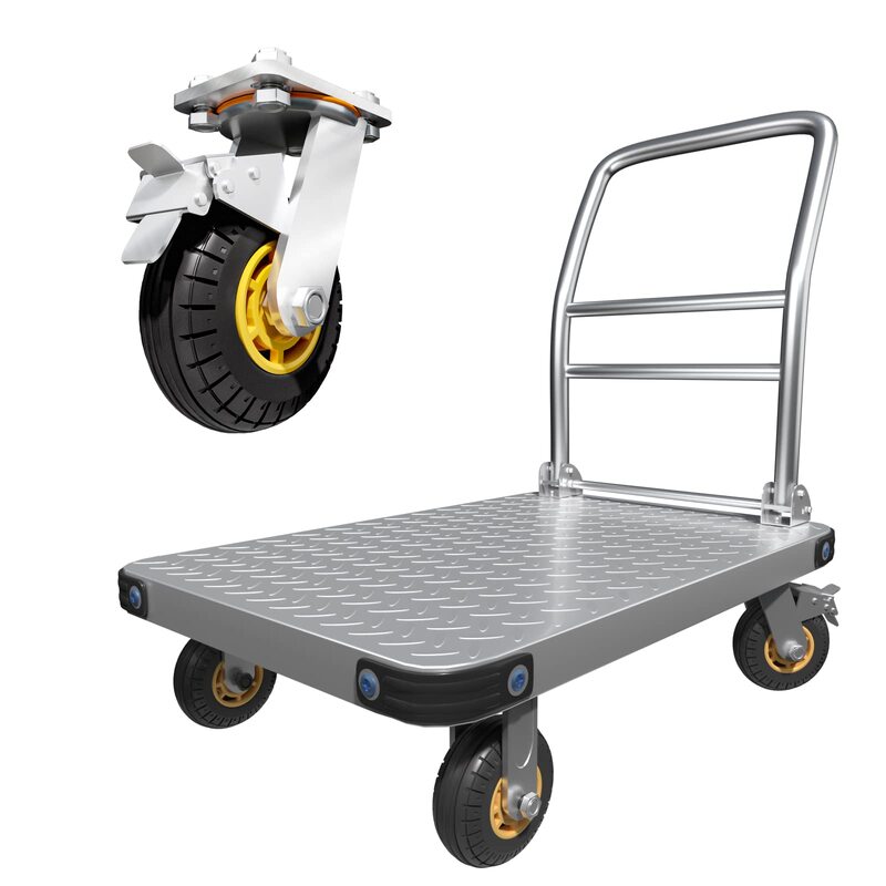 1000KG Capacity Heavy Duty Foldable Platform Truck Flatbed Push Cart ...