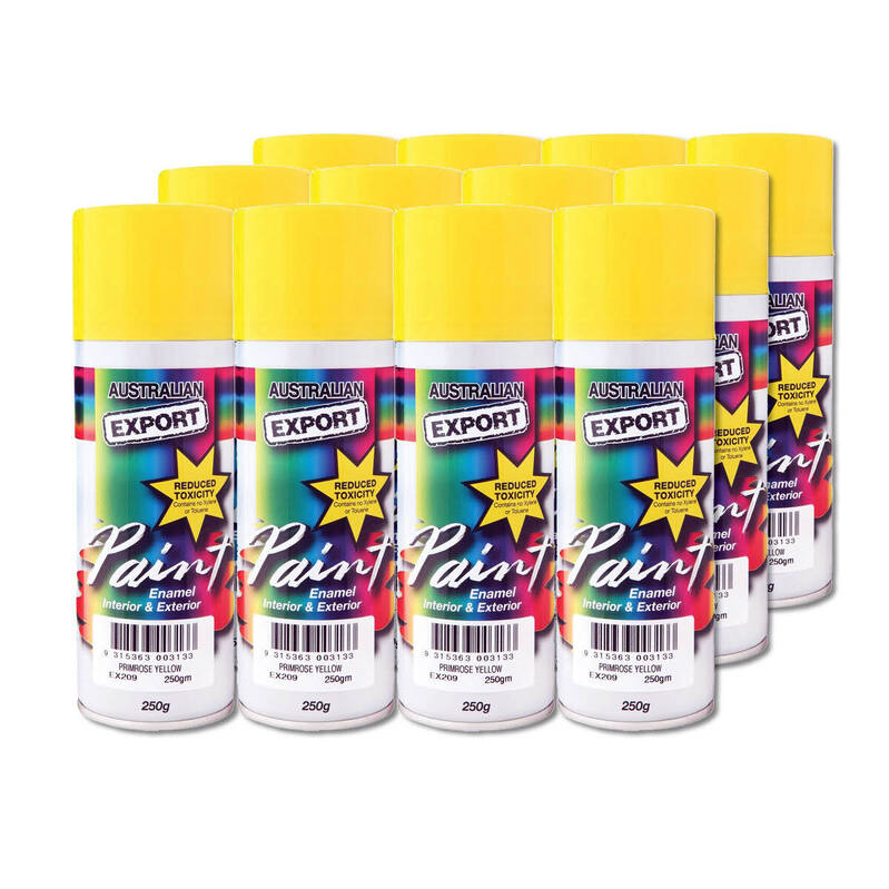 Australian Export 12PK 250gm Aerosol Spray Paint Cans [Colour: Primrose ...