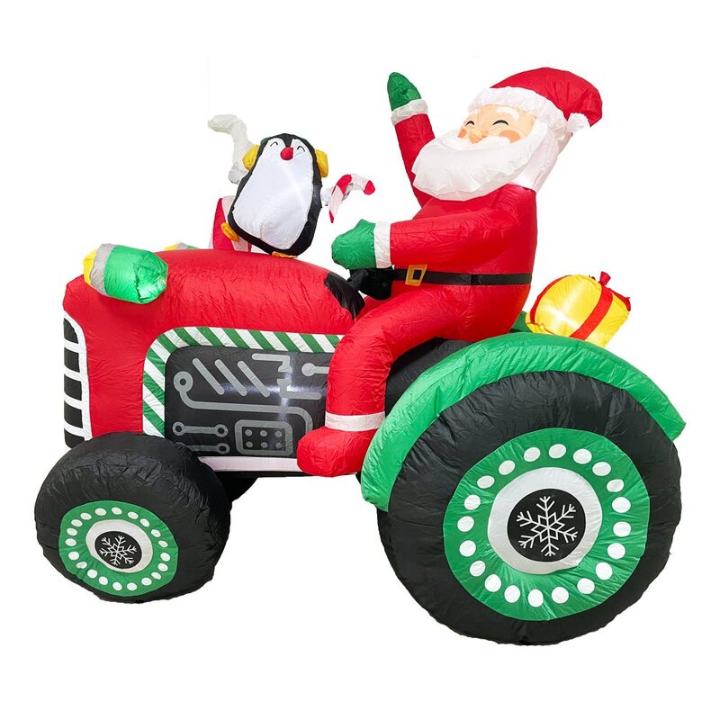 Radiant Christmas Lights Tractor Penguin Gift Xmas Inflatable Santa 1 ...