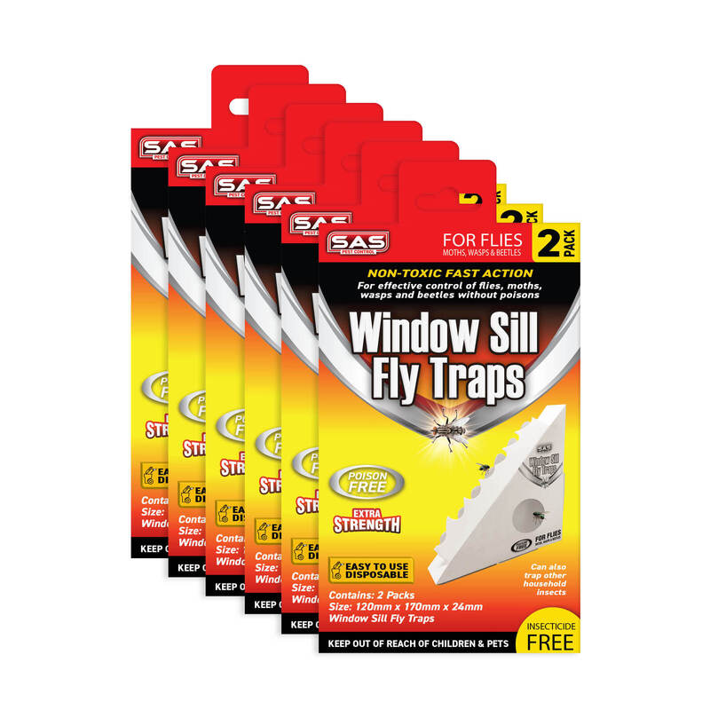SAS Pest Control 48PCE Window Sill Fly/Insect Traps Ready To Use 16.9 x ...