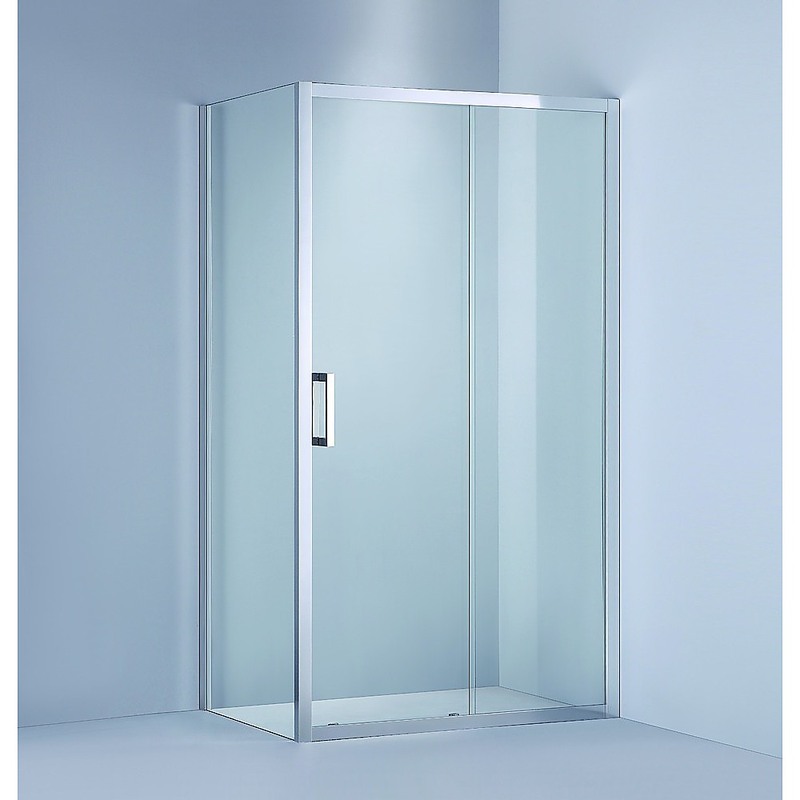 40mm Adjustable Contemporary Corner Sliding Chrome Shower Screen 86x92cm